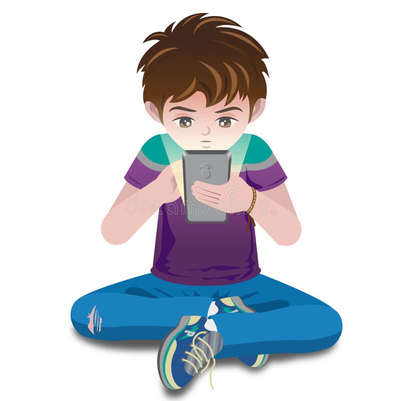 Phone obsession stock vector. Illustration of alone, interest - 82137998