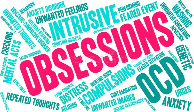 Obsessions Word Cloud stock vector. Illustration of harm - 158979539