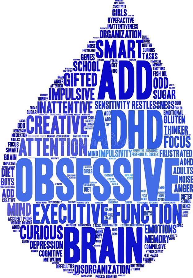 Obsessive Word Cloud stock illustration. Illustration of attention ...