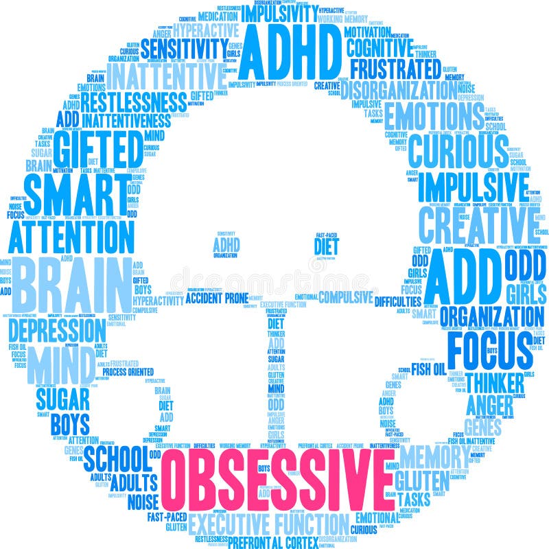 Obsessive Word Cloud stock vector. Illustration of disorganized - 103135797