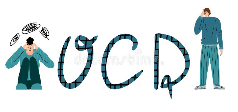 Obsessive-compulsive Disorder Concept. Two Characters Suffer from ...