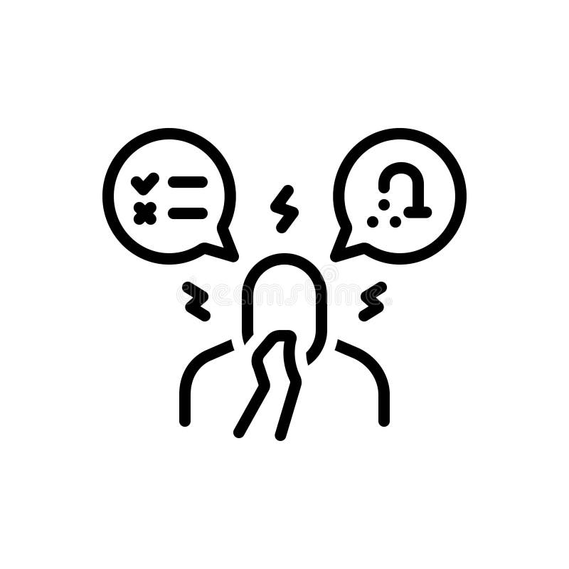 Black Line Icon for Obsessive Compulsive Disorder, Obsessive and Phobia ...