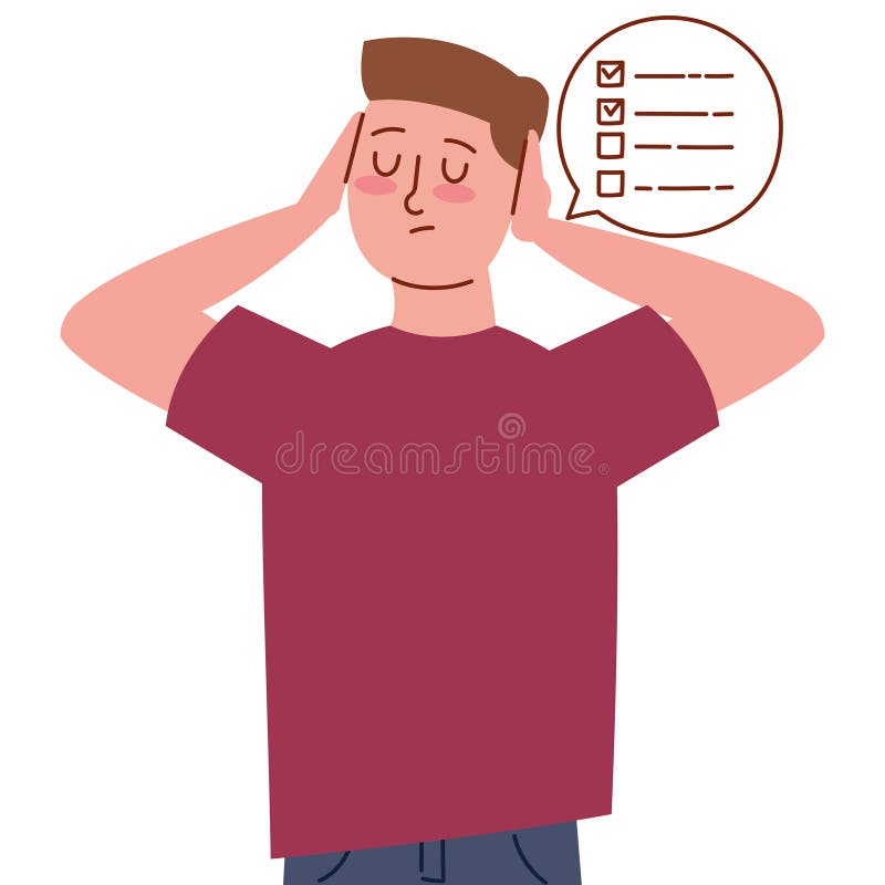 Obsessive Compulsive Disorder Man Stock Vector - Illustration of ...
