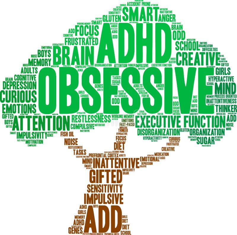 Obsessive Word Cloud stock vector. Illustration of hyperactive - 103135862