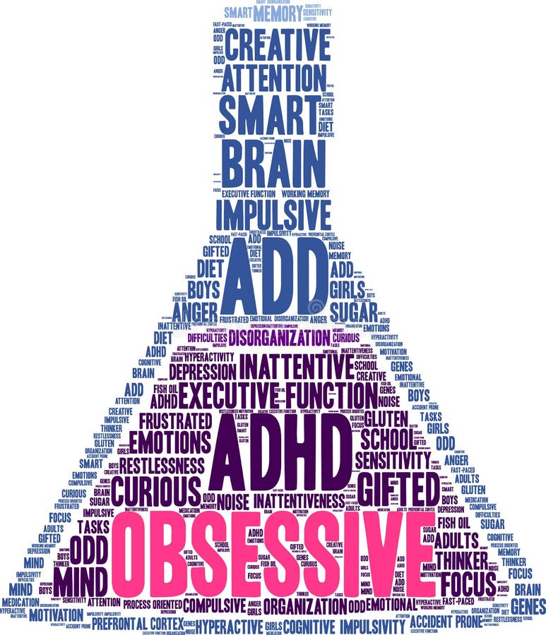 Obsessive Word Cloud stock vector. Illustration of disorganized - 103135797