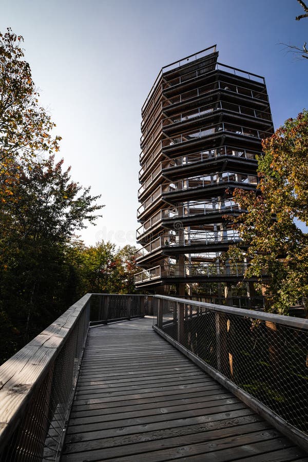 Obsevation Tower in Mountains Autumn Quebec Stock Image - Image of ...