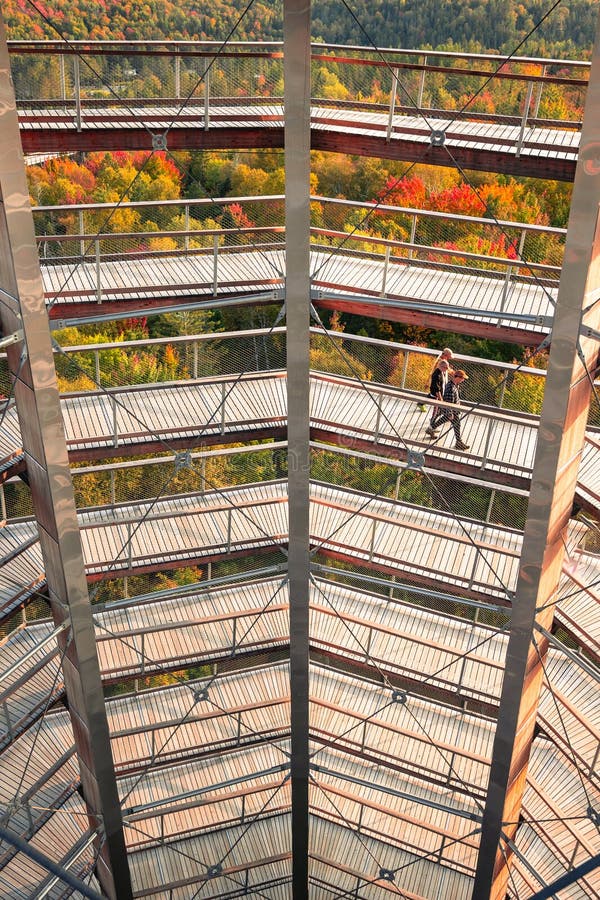 Obsevation Tower in Mountains Autumn Quebec Stock Photo - Image of ...
