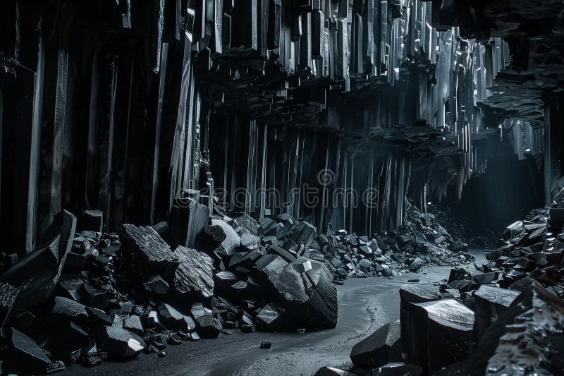 Obsidian Abyss stock illustration. Illustration of crystal - 317099501