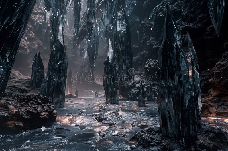 Obsidian Abyss stock illustration. Illustration of surfaces - 317099504