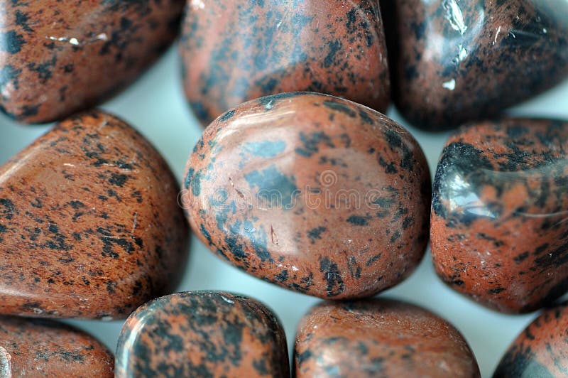 Mahogany Obsidian Volcanic Glass Tumbled Stones Stock Photo - Image of ...
