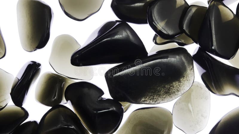 Obsidian Heap Up Jewel Stones Texture on Black Background. Moving Right ...