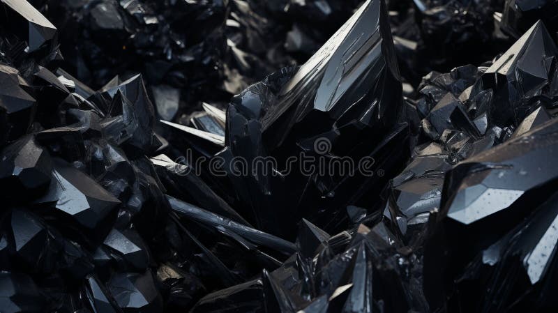 Obsidian Installation: Hyperrealistic Composition of Shiny Black ...