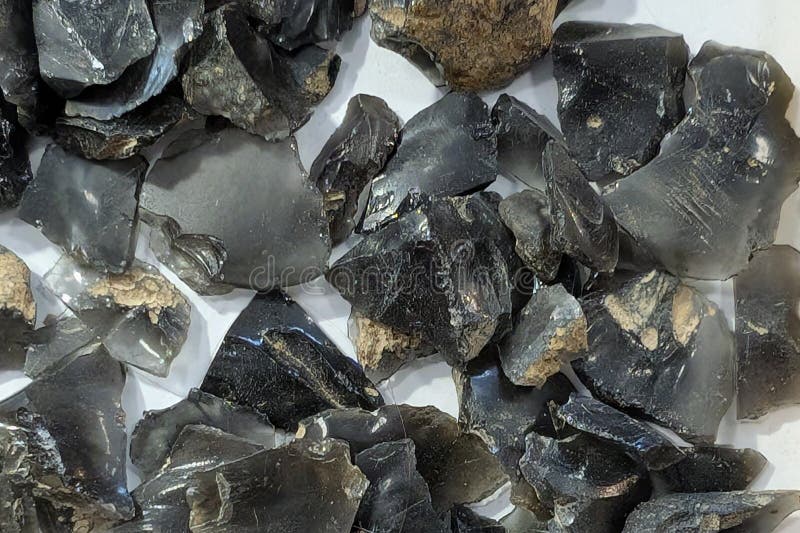 Obsidian Mineral Collection Stock Photo - Image of background, precious ...