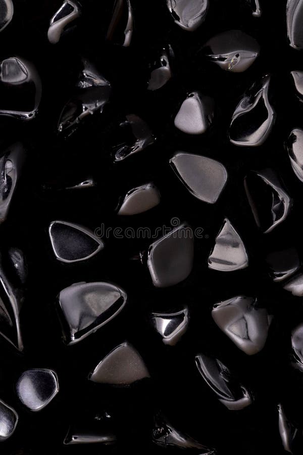 Obsidian Rare Stones Texture on Black Background Stock Image - Image of ...
