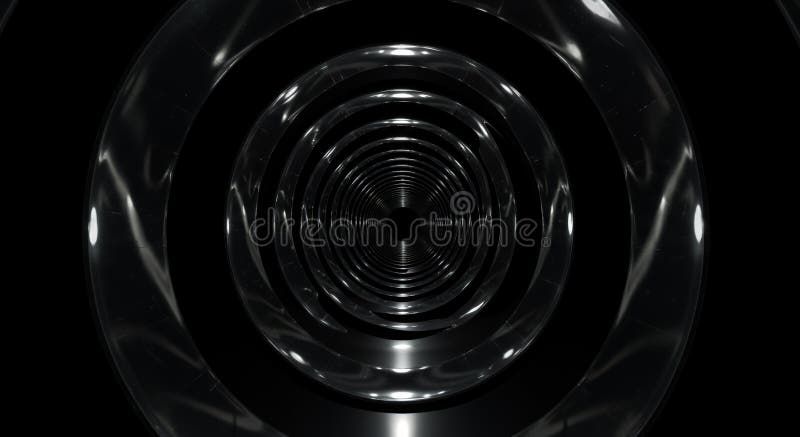 Obsidian Tunnel Reflection: Concentric Circles and Distorted Images ...