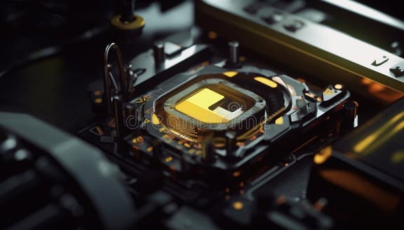 Obsolete Computer Chip Inside Old Fashioned Desktop PC, a Working ...