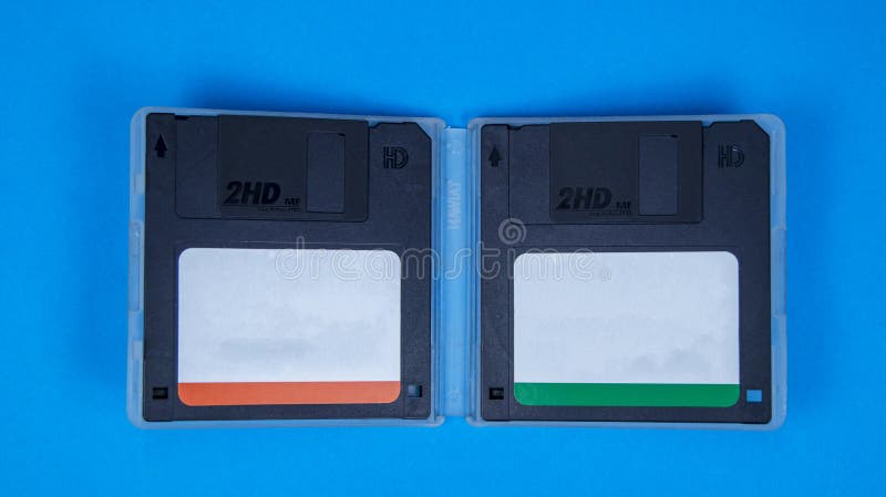 Obsolete Computer Floppy Disks on a Colored Background, Isolated, Stock ...