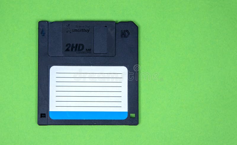 Obsolete Computer Floppy Disks on a Colored Background, Isolated, Stock ...