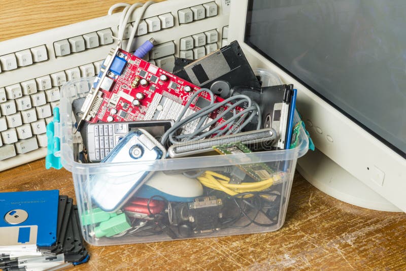 Obsolete Electronic Gadgets or E-waste in Paper Boxes , Reuse and ...