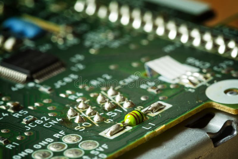 Obsolete Green Computer Board, Technology Detail Editorial Photo ...