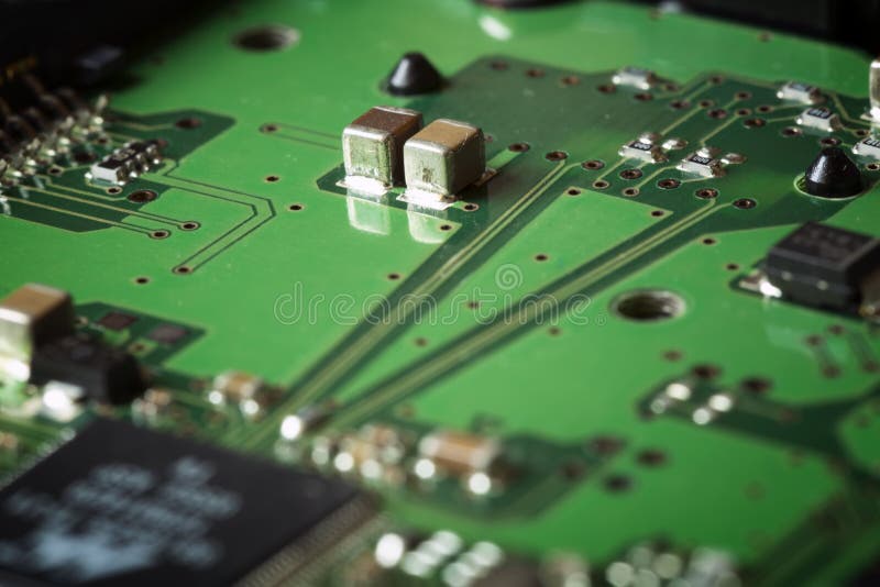 Obsolete Green Computer Board, Technology Detail Stock Image - Image of ...