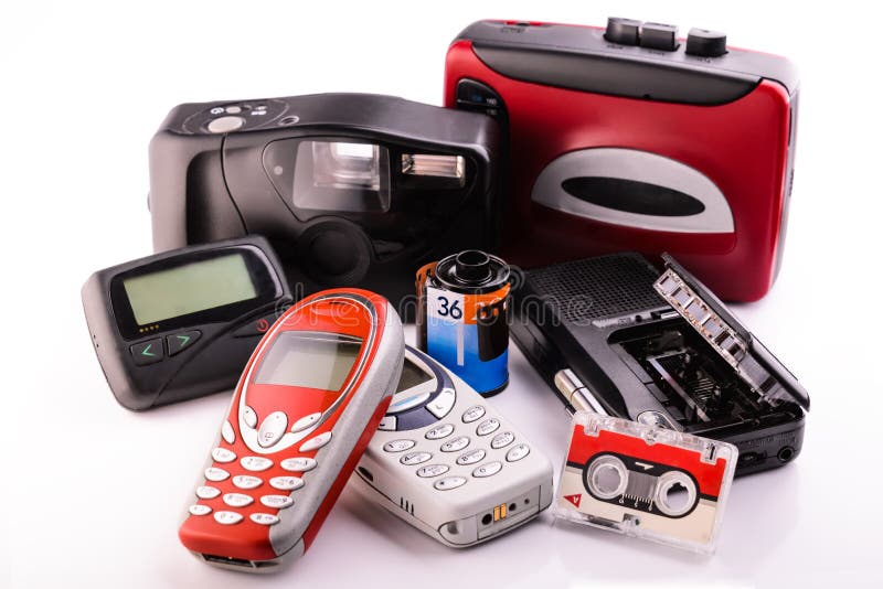 Obsolete items stock image. Image of retro, camera, pager - 33990913
