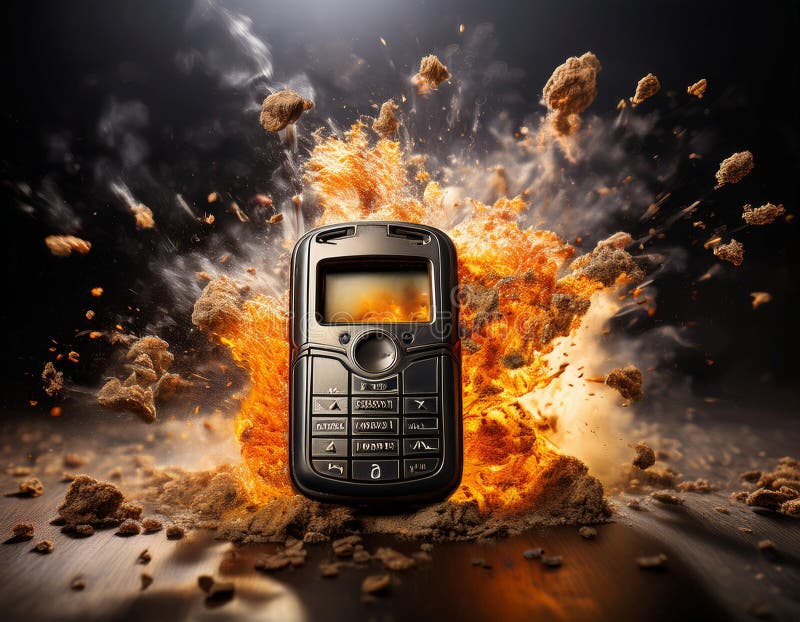 Obsolete Pager Shattering into Pieces Stock Photo - Image of broken ...