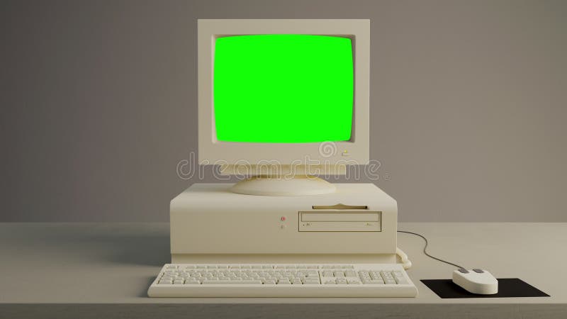 Old Computer Booting and Shutting Down with Glitch and Green Screen ...