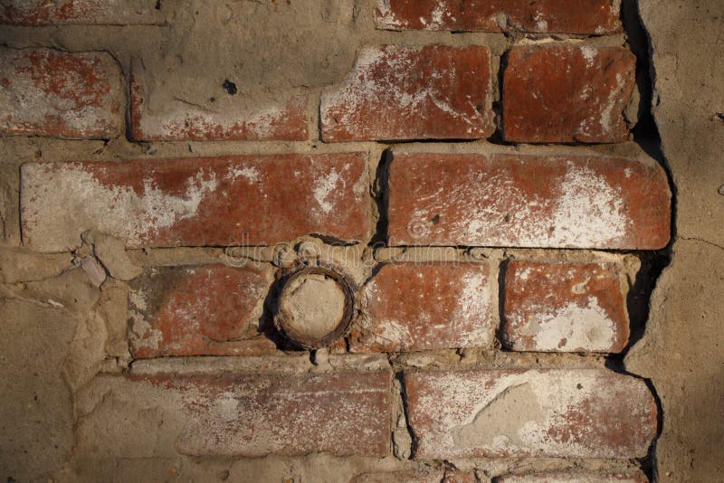 Obsolete Plastered Brick Wall Stock Photo - Image of grunge, aging ...
