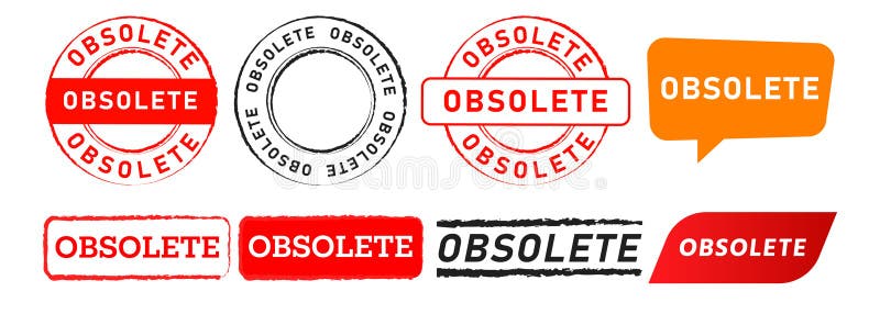 Obsolete Rectangle Circle Stamp and Speech Bubble Label Sticker Sign ...