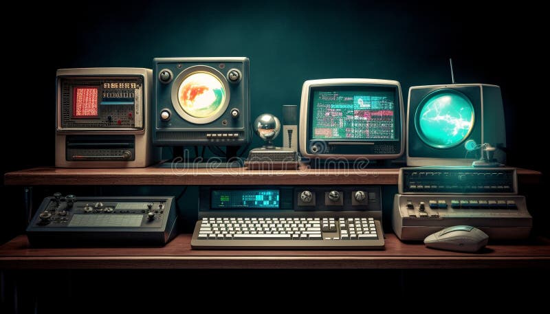 Obsolete Technology Controls Old Fashioned Audio Equipment Indoors ...