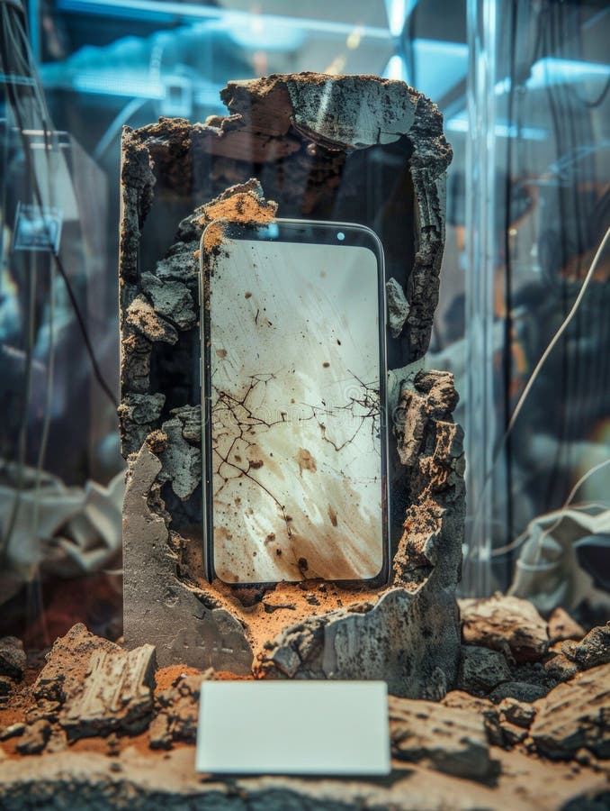 Obsolete Technology Encased in Concrete. Generative Ai Stock ...