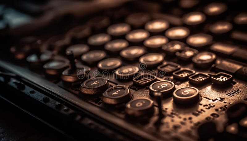 Obsolete Typewriter Keys Typing Old Fashioned Text Generated by AI ...
