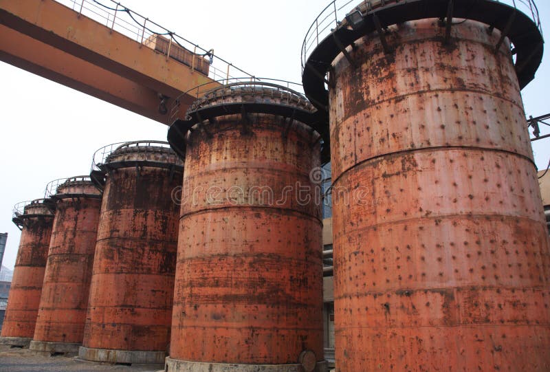 Obsoleted factory stock image. Image of container, abandoned - 13732649