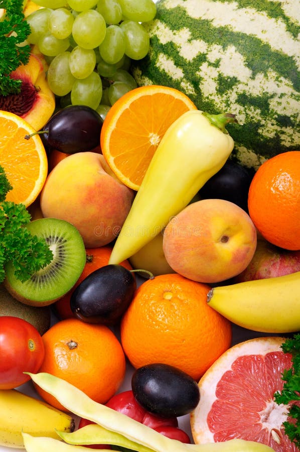 Frische Obst und Gemüse stockbild. Bild von wassermelone - 22181181