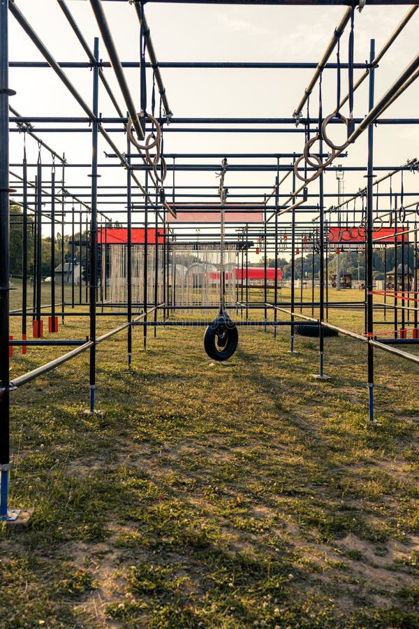 Obstacle Course Race Ocr, Hanging Pendulum Perspective, Sunset Stock ...