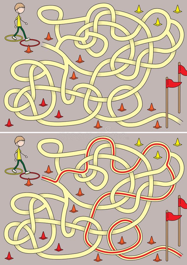 Obstacle field maze stock vector. Illustration of path - 340251735