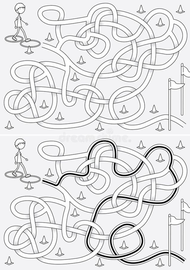 Obstacle field maze stock illustration. Illustration of field - 340251730