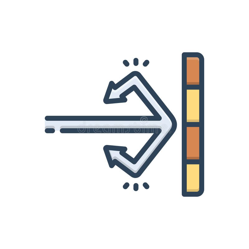 Color Illustration Icon for Obstacle, Obstruction and Arrow Stock ...
