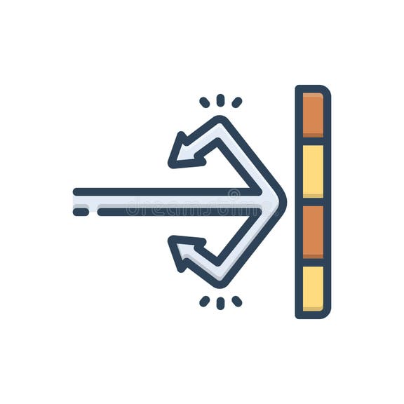 Color Illustration Icon for Obstacle, Obstruction and Arrow Stock ...