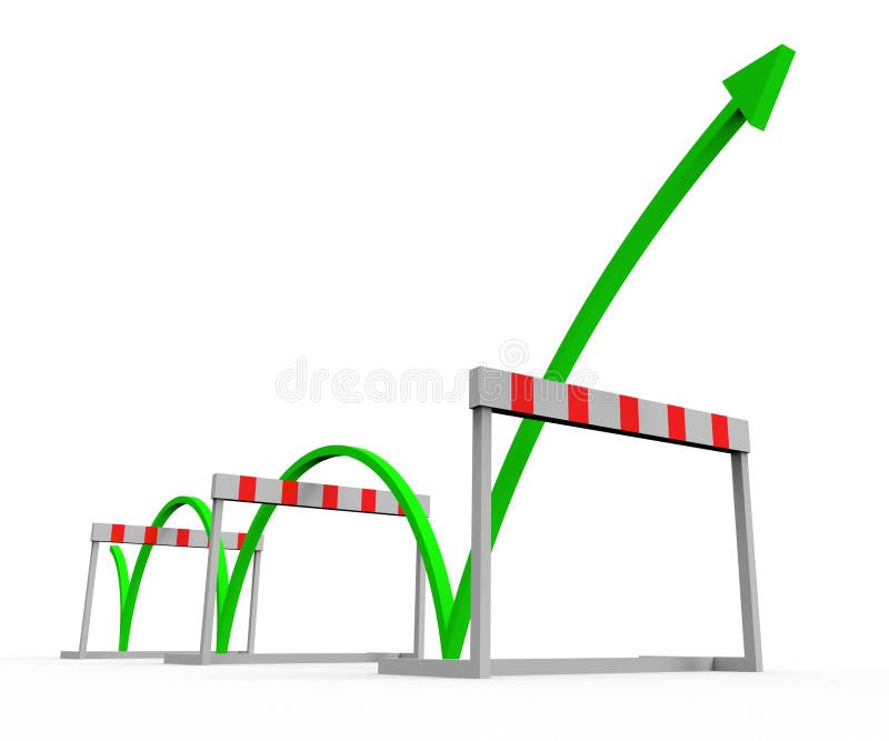 Obstacle Overcome Indicates Conquering Adversity and Challenge Stock ...