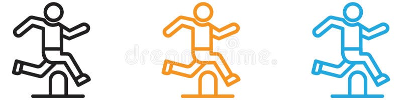 Obstacle Race Vector Logo Set Collection for Web App Ui Stock Vector ...