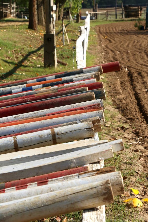 Obstacles Barriers in Row at an Equestrian Centre Stock Photo - Image ...