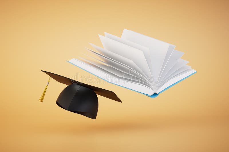 Obtaining Higher Education. the Master S Hat Next To the Open Book on a ...