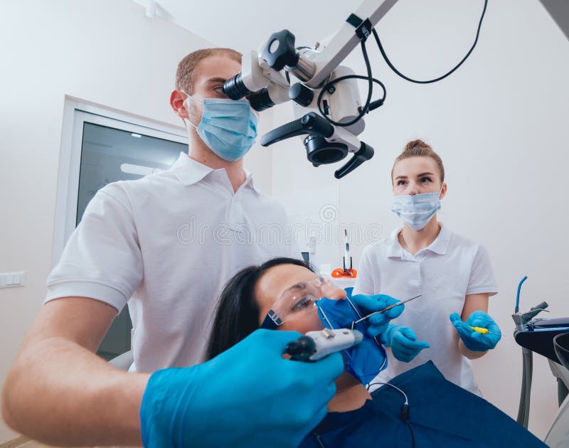 Obturation of Root Canals during Endodontic Treatment Stock Photo ...