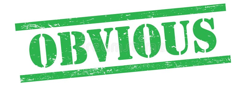 OBVIOUS Text on Green Grungy Lines Stamp Stock Illustration ...