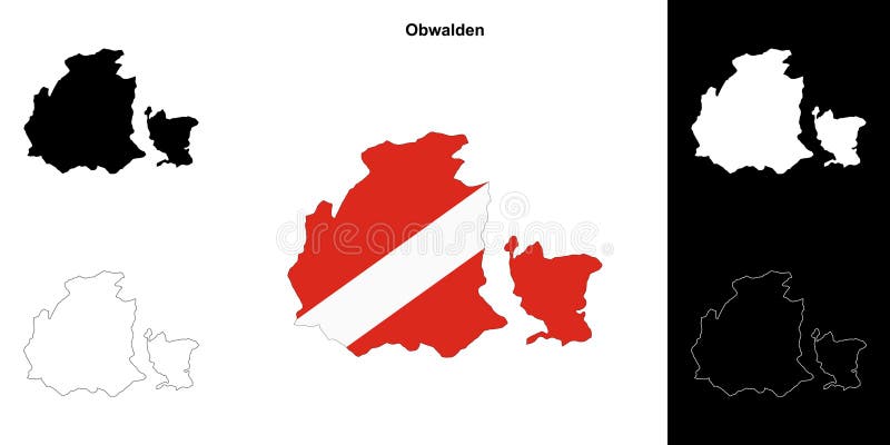 Obwalden outline map stock vector. Illustration of obwald - 334734727
