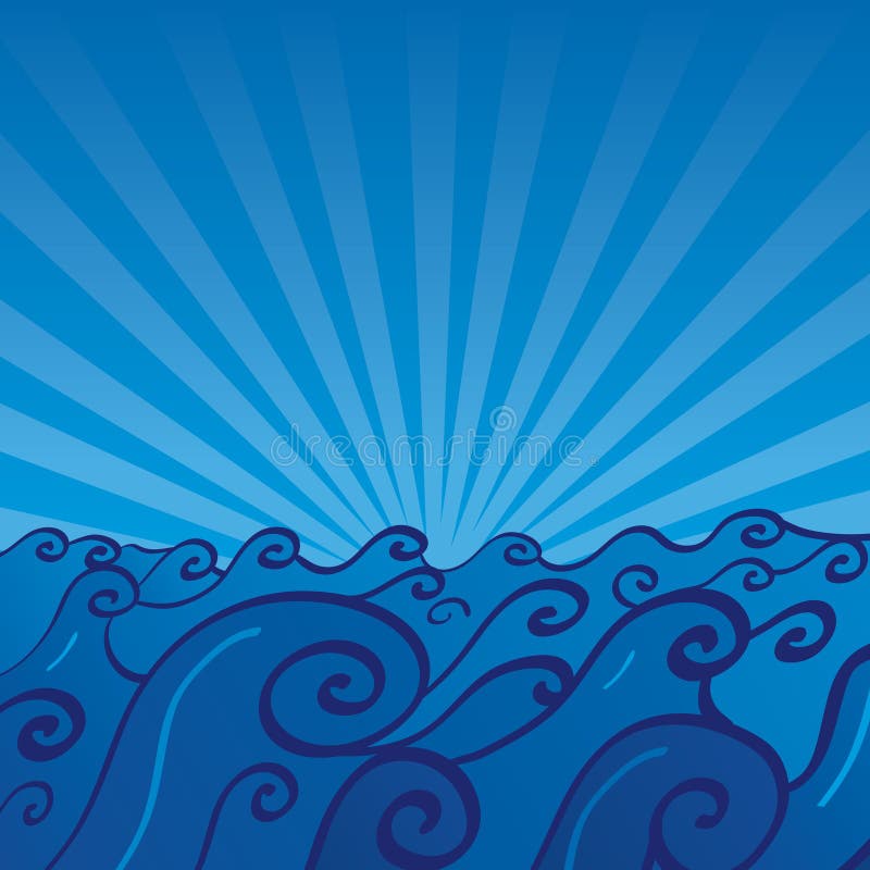 Océano (vector) ilustración del vector. Ilustración de extracto - 2927253