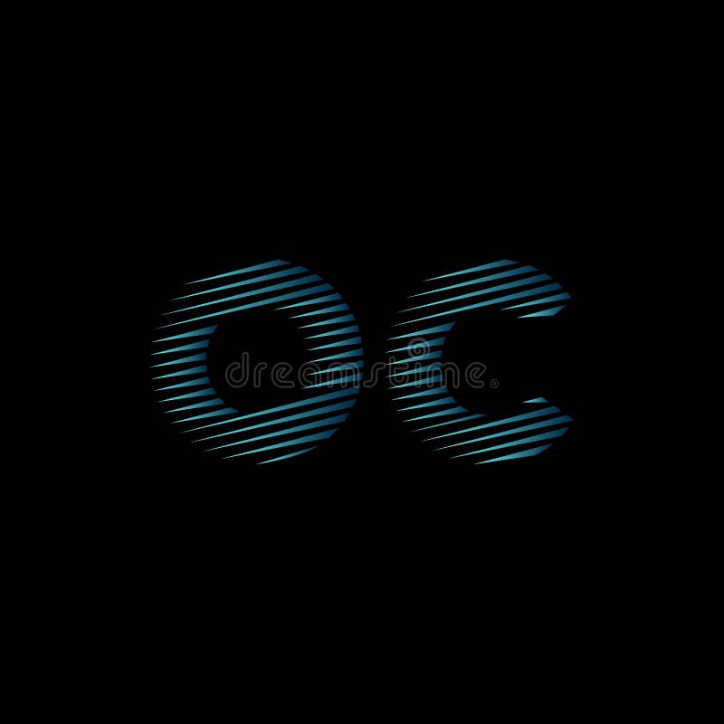 OC Monogram Lines Style Blue Light Vector Stock Vector - Illustration ...