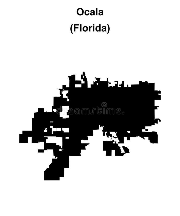 Ocala outline map stock illustration. Illustration of isolated - 357254572